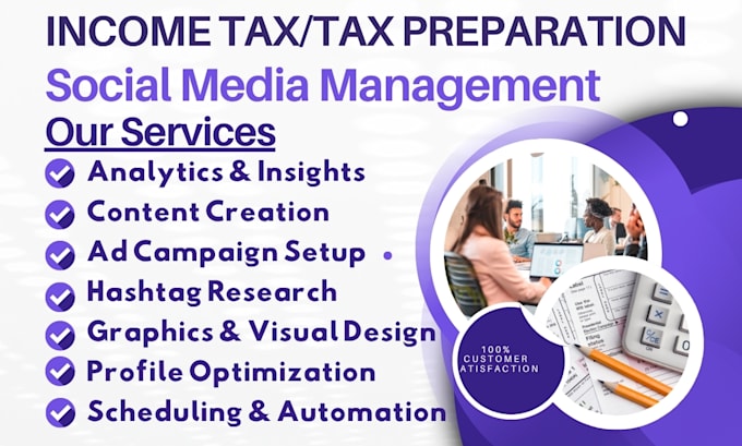 Be your income tax, tax prep social media marketing manager for active ...