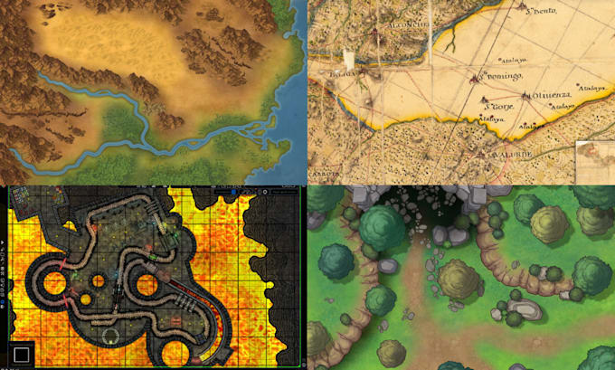 Design fantasy dnd map ttrpg battle map inkarnate map illustration ...