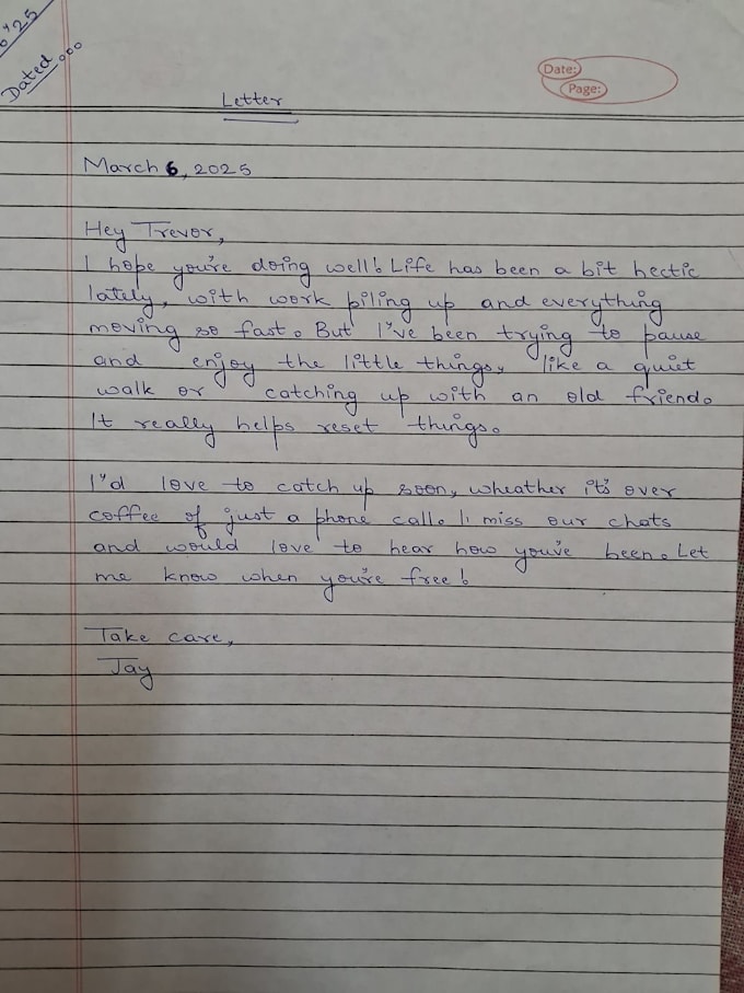 Handwrite notes and letters by Anugrahjosep960 | Fiverr