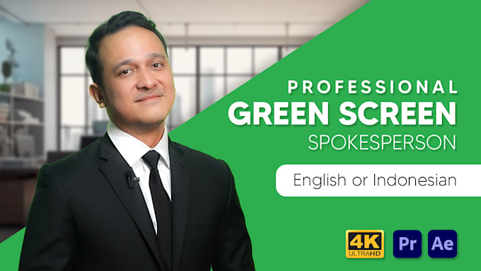 Be your professional green screen video spokesperson in indonesian or ...