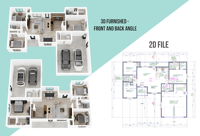 Do 2d and 3d real estate floor plans by Ekinque | Fiverr