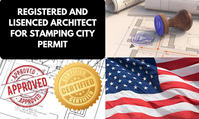 Draw architectural drawing, review, city permit, stamp usa by Lucky ...