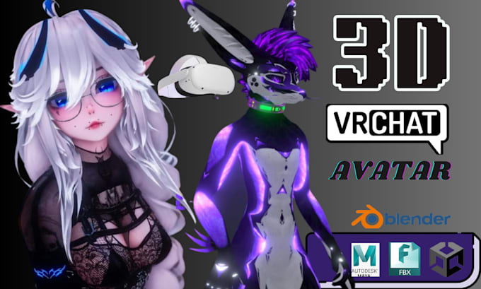 Create custom vrchat avatar 3d nsfw model from scratch in blender by Jameswork77 | Fiverr