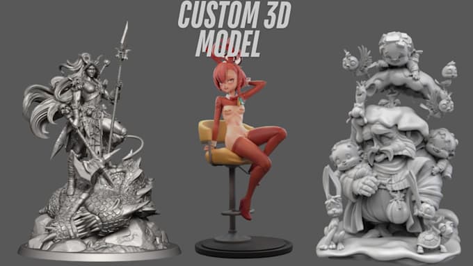 3d model 3d character modeling character design for 3d animation, game, printing by Tohdime | Fiverr