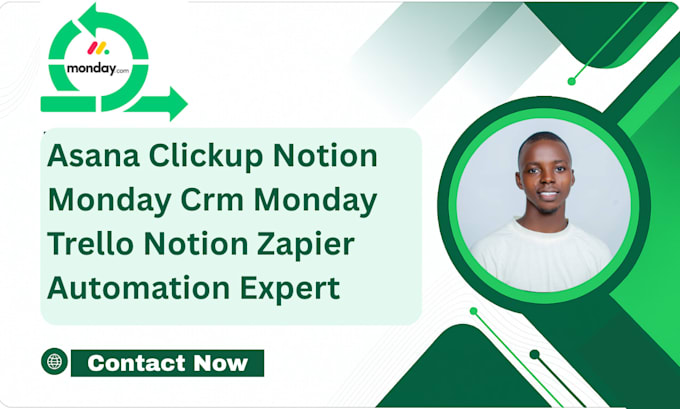 Do asana clickup notion monday crm monday trello notion zapier automation expert by Haruna_mutiu ...