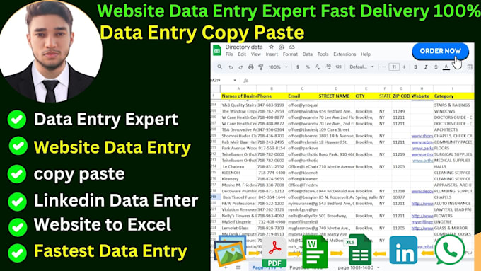 Do data entry copy paste pdf to excel local images to excel by Rajowan3 | Fiverr