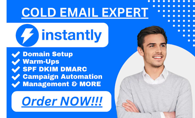 Setup instantly ai personalized cold email, warm up domains, fix spf ...