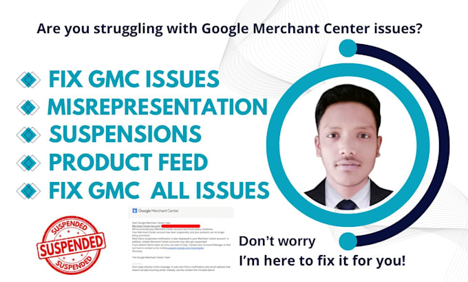 Fix google merchant center suspension by Sojibrana2639 | Fiverr