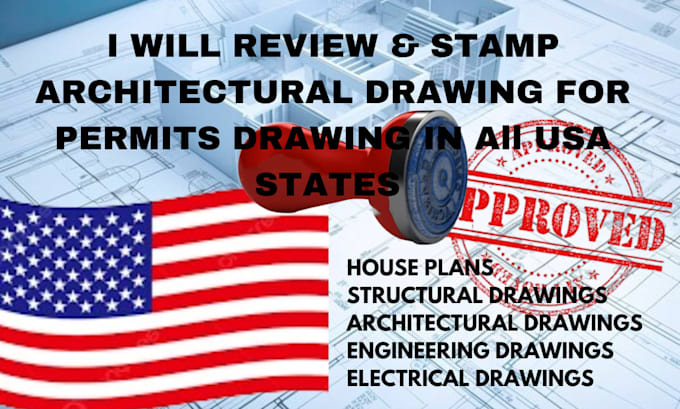 Review, stamp engineering drawing, architectural drawing, floor plan ...