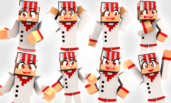 Create a custom minecraft png render by Pilusgfx | Fiverr