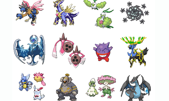 Make you pokemon and fakemon sprites, pokemon trainer sprites, yugioh ...