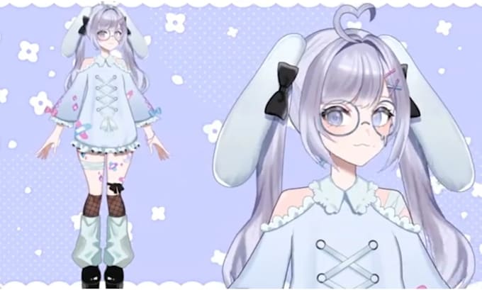 Design 2d vtuber model live 2d rigging in vtube studio for live ...