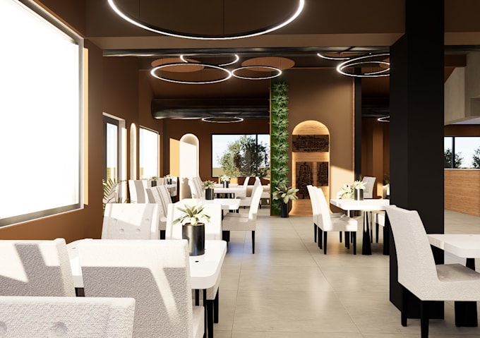 Render restaurant 3d interior, cafeteria,cafe exterior, retail store ...