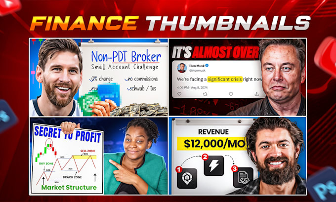 Design finance, crypto, trading and business youtube thumbnails by ...