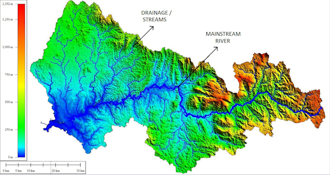Do hydrology, catchment, strahler network, drainage, watershed in gis ...