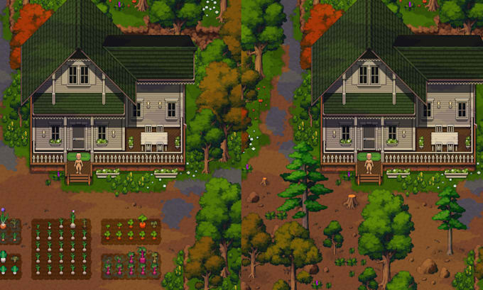 Hacer un conjunto de tiles de píxeles de vista superior para juego de ...