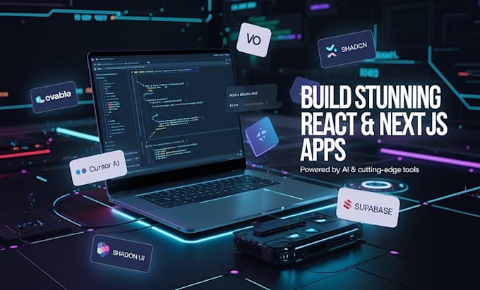 Construya react next js con bolt, lovable, v0, cursor ai, shadcn ui ...