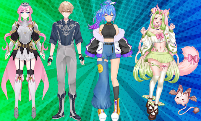 Rig 2d vtuber model, live2d vtuber avatar rigging, facerig, anime ...