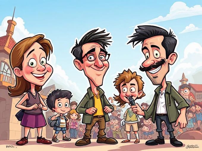 Draw caricature avatar portrait cartoon by Bayderuti | Fiverr