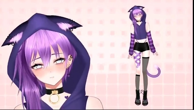 Draw and rig 2d vtuber model live2d rigging anime vtuber commission 4 ...