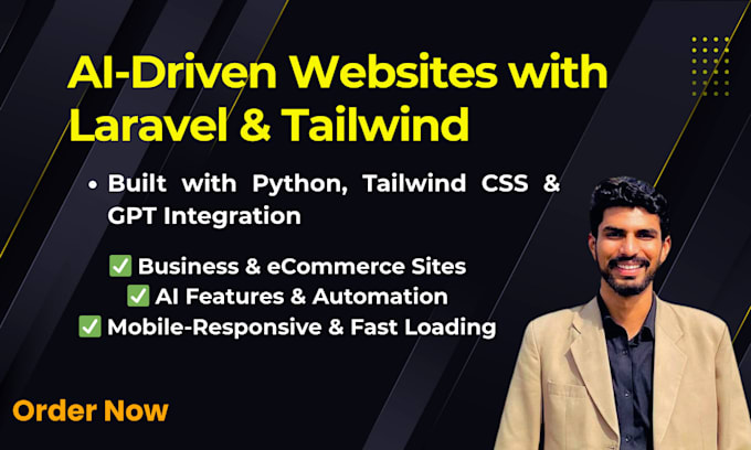 Develop a custom website with laravel, python, and tailwind css by ...