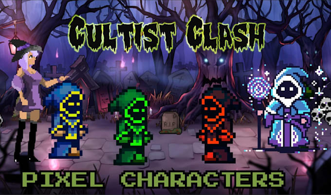 Draw 2d pixel game art pixel art 2d sprite sheet pixel tileset pixel ...