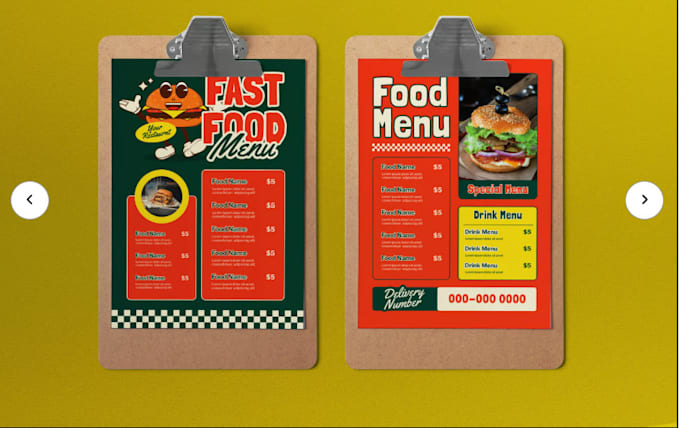 Design price list, food menu, sell sheets, restaurant, spa menu, poster ...