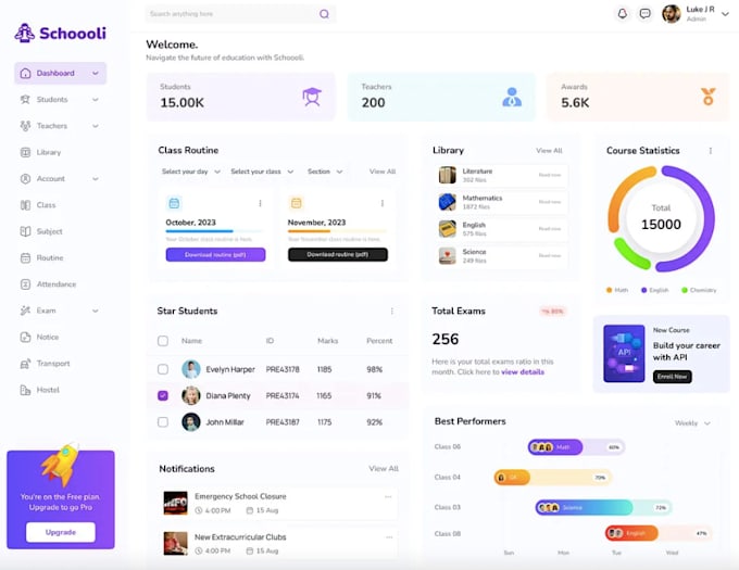 Develop school management system, school website, lms, erp, pos ...