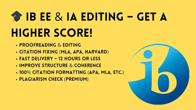 Edit, improve, and proofread your ib ee and ia fast by Liftcorp800 | Fiverr