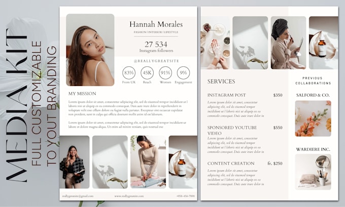 Professional media kit design press kit brand kit beauty kit by ...