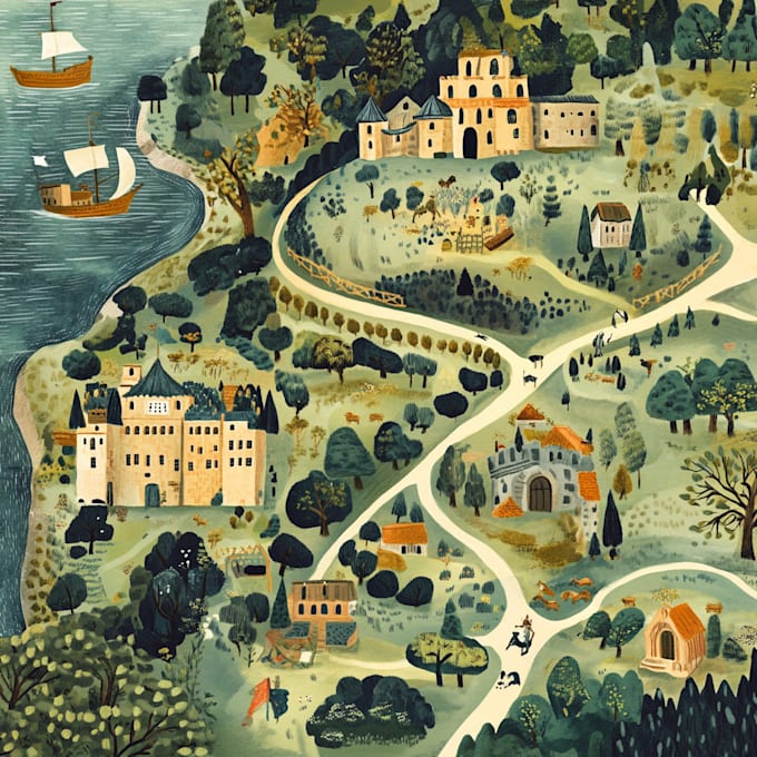 Make a map illustration map design 3d isometric fantasy map by Alhena ...