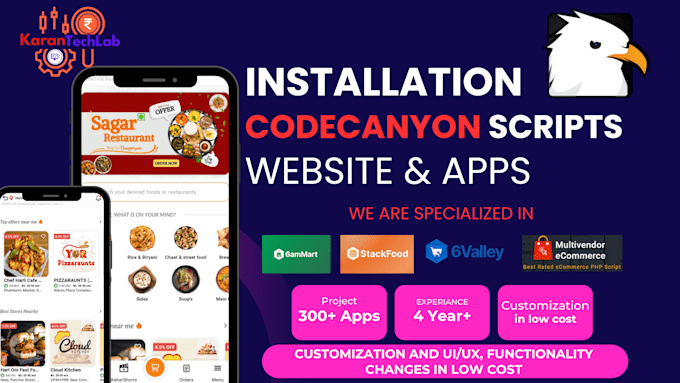 Setup, customize, and modify 6ammart, stackfood, or any codecanyon script by Karanpanchal6 | Fiverr