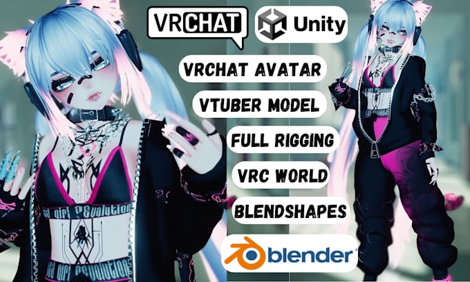 Upload, design custom vrchat avatar, vrm avatar, vrchat character, vr ...