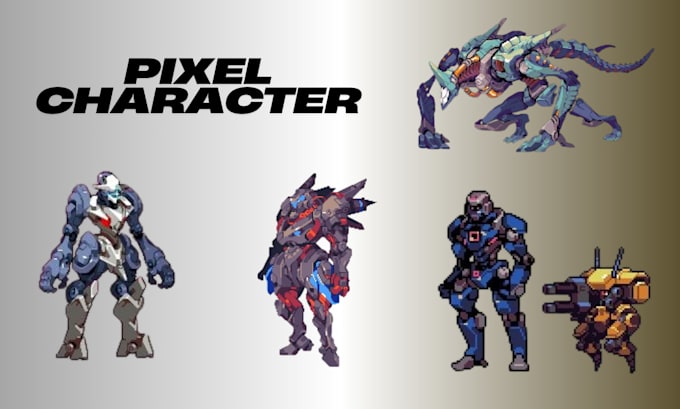 Do 8bit or 16bit pixel art animation, pixel character sprite sheet rpg ...