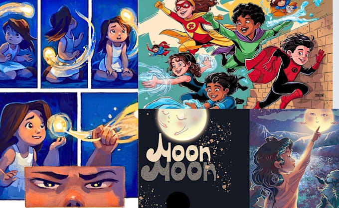 Draw comic panel comic book illustration, multi page comic strip ...