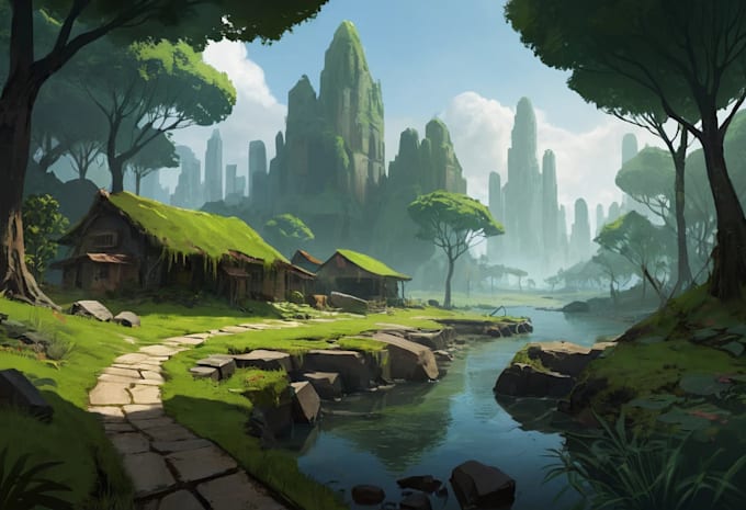 Environment concept art landscape design by Bruner21 | Fiverr