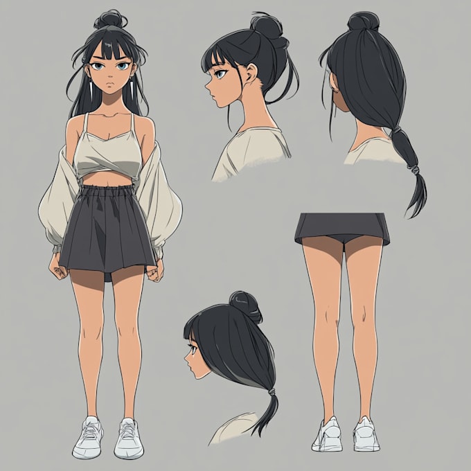 Custom character sheet design for reference anime art vtuber by ...