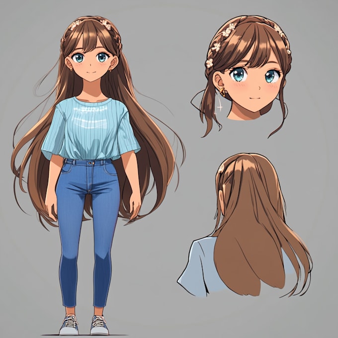 Draw character sheet design in anime and manga style by Looshan6 | Fiverr
