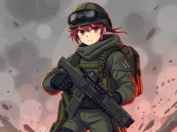Draw military themed anime and tactical for you by Addriarren | Fiverr