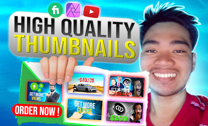 Design catchy and clickable youtube thumbnails by Marjhunvincent | Fiverr