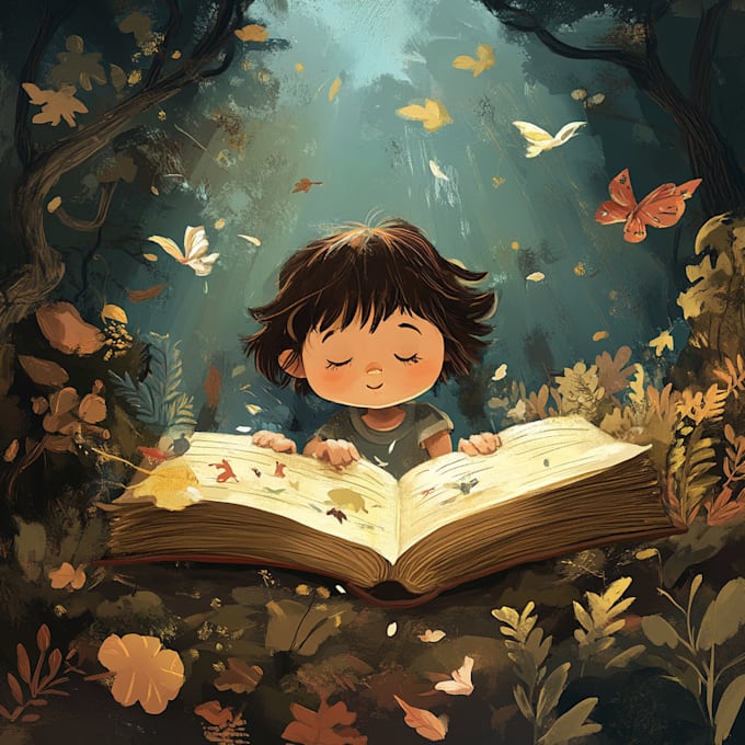 Make a children book cover children story book illustration by ...