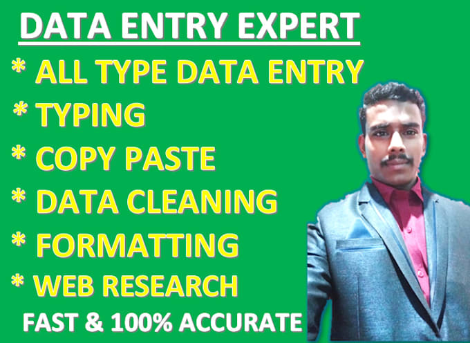 Do accurate data entry, typing, excel, and web research by Monojit1993 | Fiverr