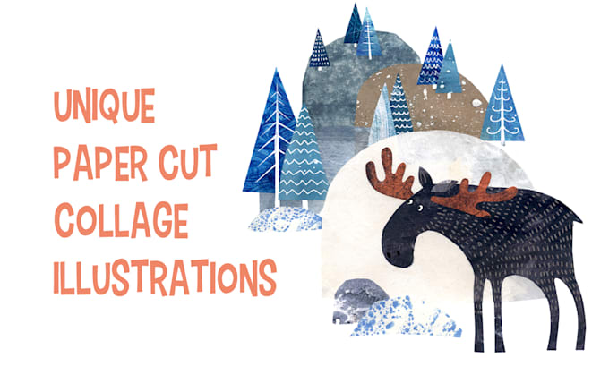 Do unique paper cut collage illustrations by Elenathai | Fiverr