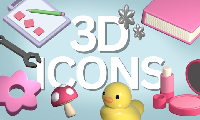 Create custom 3d icons for website or social media use by ...