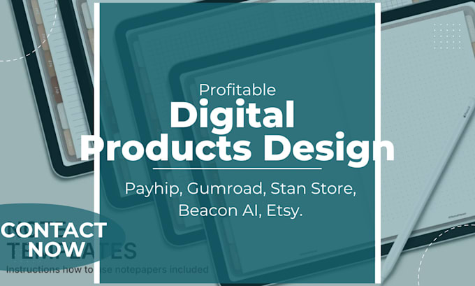 Setup digital product store gum road, stan store design, digital products design by Illustrator ...