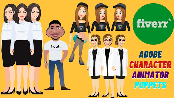 Design and rig puppet in adobe character animator by Zainabmughal823 | Fiverr