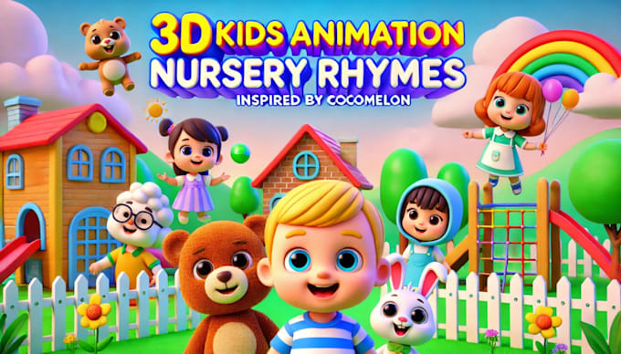Create 3d animation for kids video nursery rhymes like cocomelon with ...