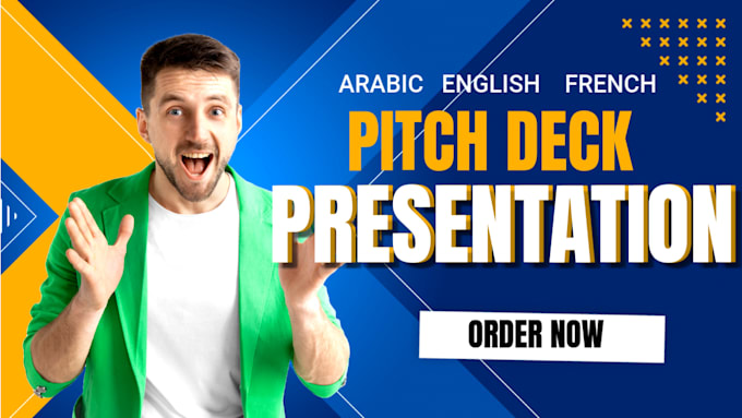Design english arabic french pitch deck powerpoint google slide ...