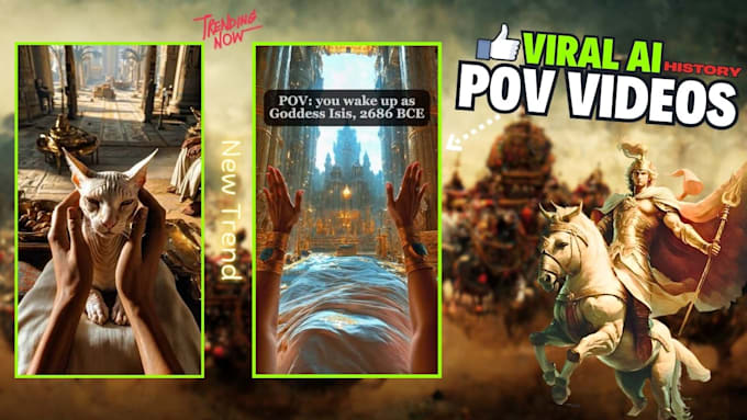 Create viral ai generated history pov videos for shorts, reels, tik tok ...