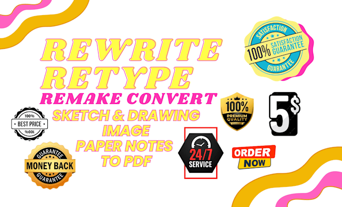 Rewrite, retype, remake, convert, paper notes sketch drawing, image to ...